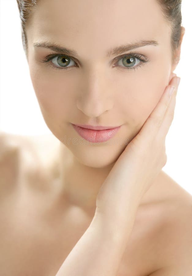 Portrait of Young Beautiful Woman at Studio Stock Image - Image of ...