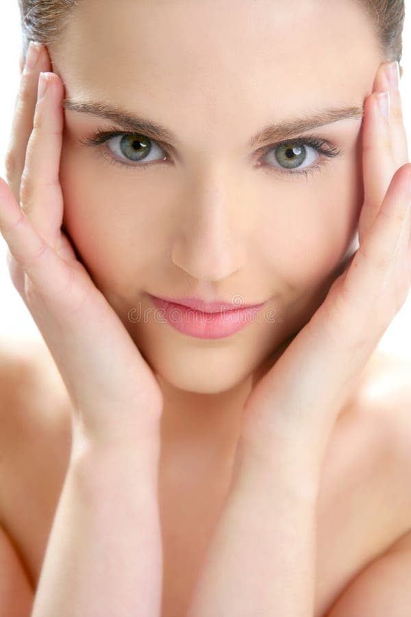 Portrait of Young Beautiful Woman at Studio Stock Image - Image of ...