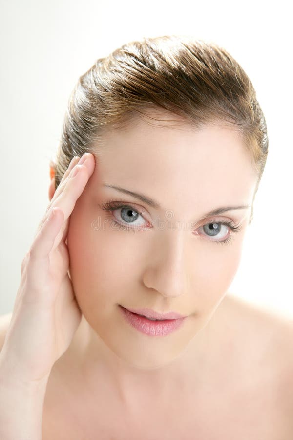 Portrait of Young Beautiful Woman at Studio Stock Image - Image of calm ...