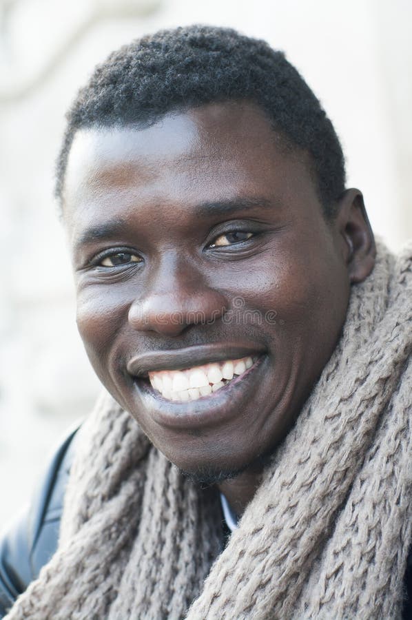 Portrait of a Young Black Man Smiling Stock Photo - Image of portrait ...