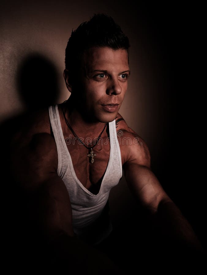 Portrait of a Young Bodybuilder Stock Image - Image of musculature ...
