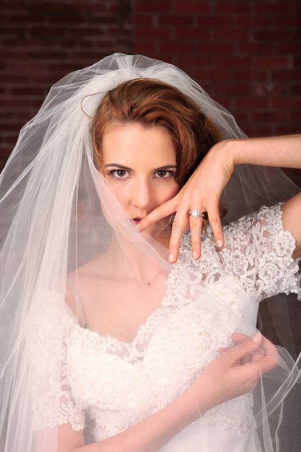 Portrait of a Young Woman Getting Married Stock Image - Image of ...