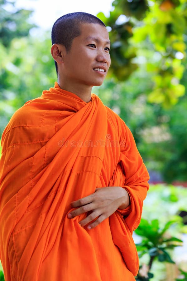Portrait of a Young Buddhist Monk Stock Image - Image of person, robe ...