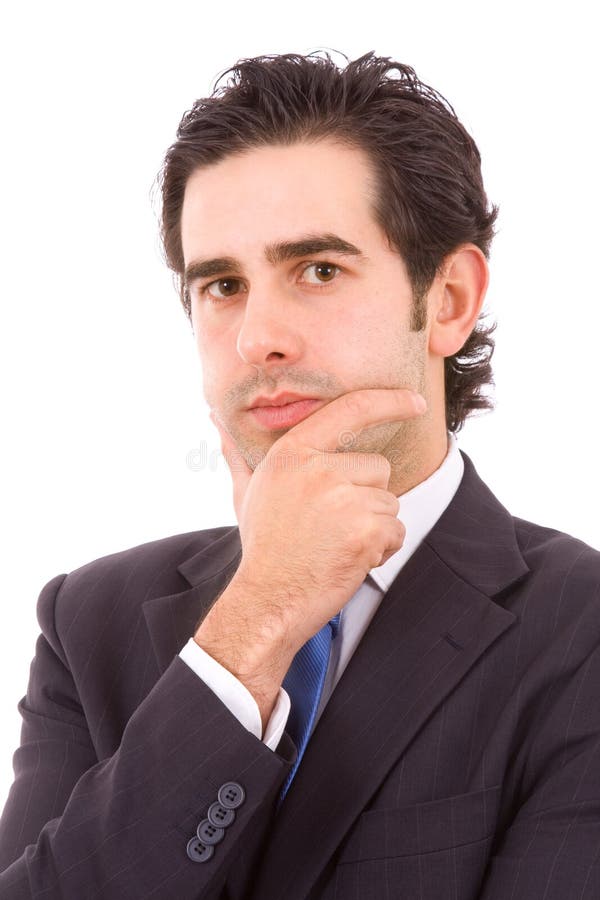 Business man thinking stock photo. Image of look, attractive - 17250654