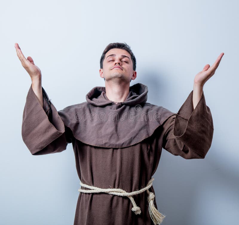 Portrait of Young Catholic Monk Stock Image - Image of clothes, costume ...