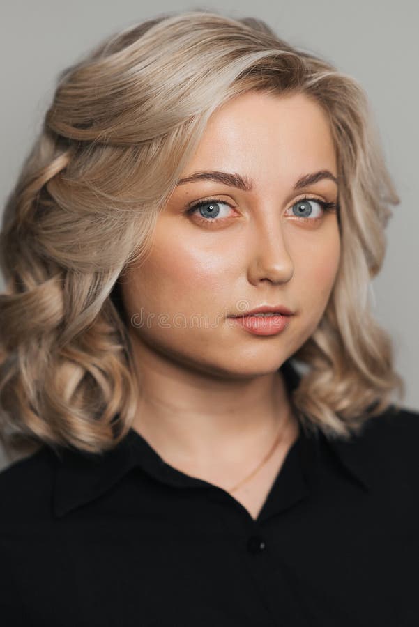 Portrait Of Young Caucasian Blonde Girl With Nude Makeup Stock Image Image Of Healthy Lady 9797