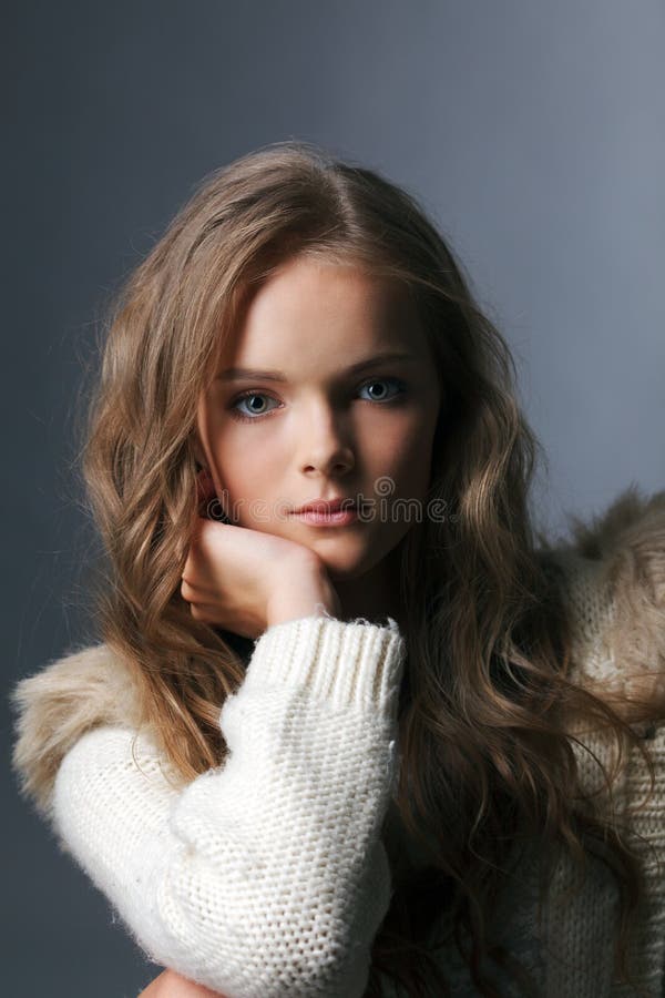 Portrait Of Young Charming Girl Posing In Studio Stock Photo - Image of ...