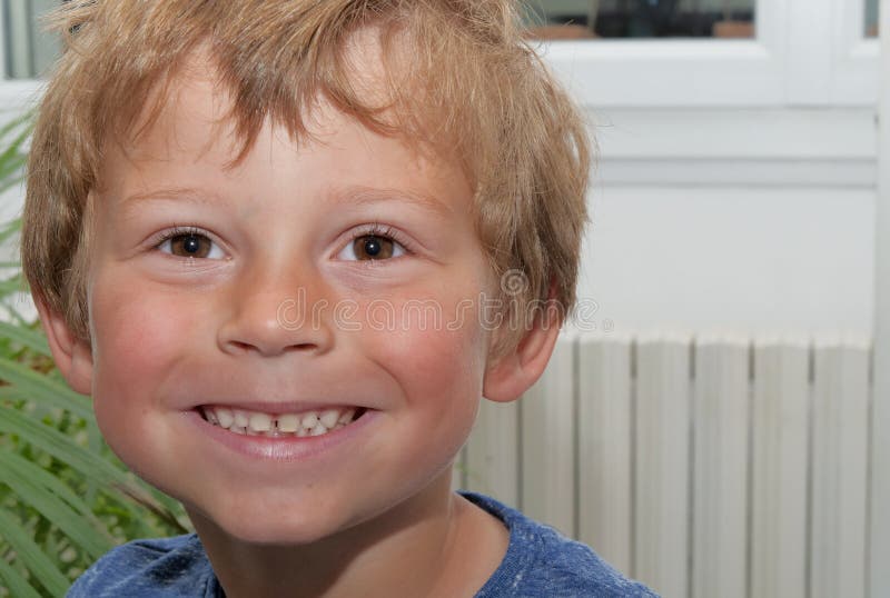 Portrait of Young Child Smiling Stock Image - Image of human, face ...