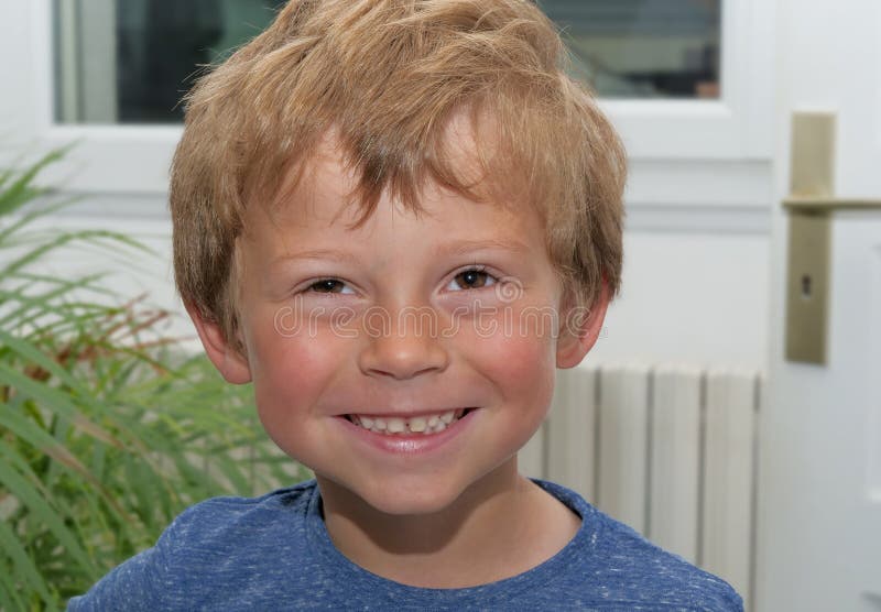 Portrait of Young Child Smiling Stock Photo - Image of casual, child ...