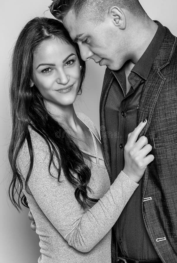 Portrait of Young Couple in Love Posing at Studio Stock Image - Image ... Portrait of Young Couple in Love Posing at Studio Stock Image - Image ...