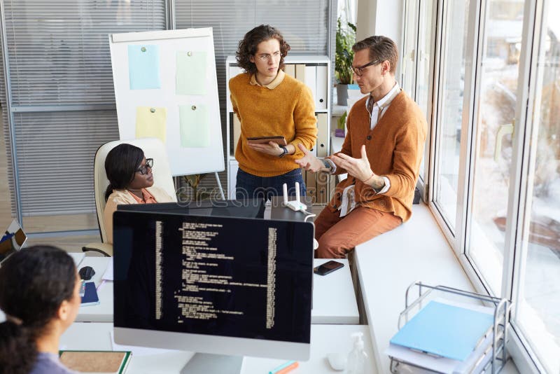 Team of Software Developers Meeting in Office Stock Image - Image of ...
