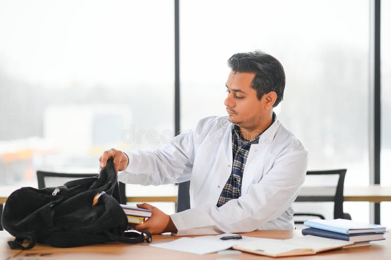 Portrait of a Young Doctor Student Studying Stock Photo - Image of ...