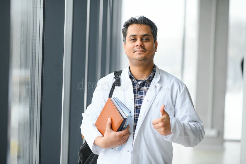 Portrait of a Young Doctor Student Studying Stock Image - Image of ...