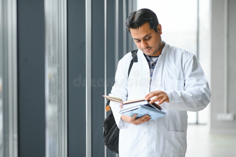 Portrait of a Young Doctor Student Studying Stock Photo - Image of ...