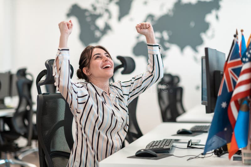 Portrait of Young Excited Multiethnics Business Team of Software ...