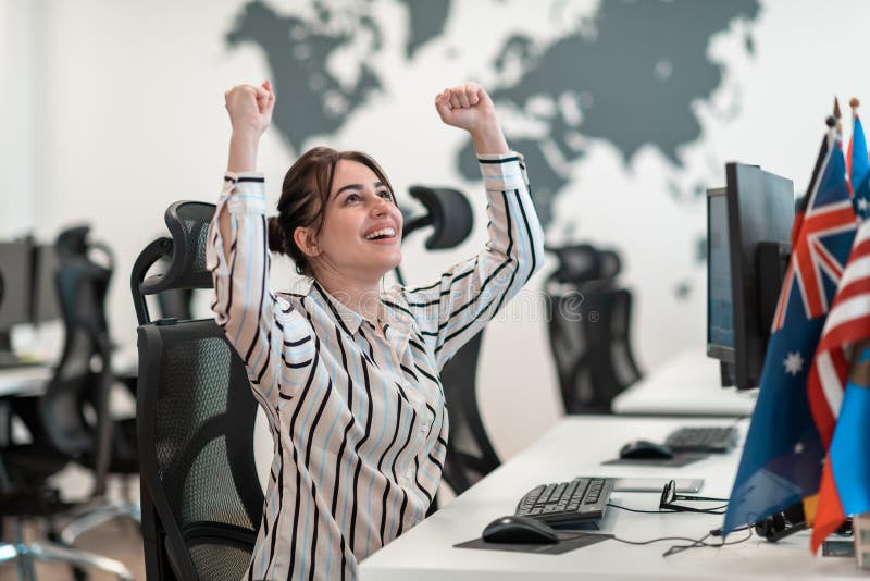 Portrait of Young Excited Multiethnics Business Team of Software ...