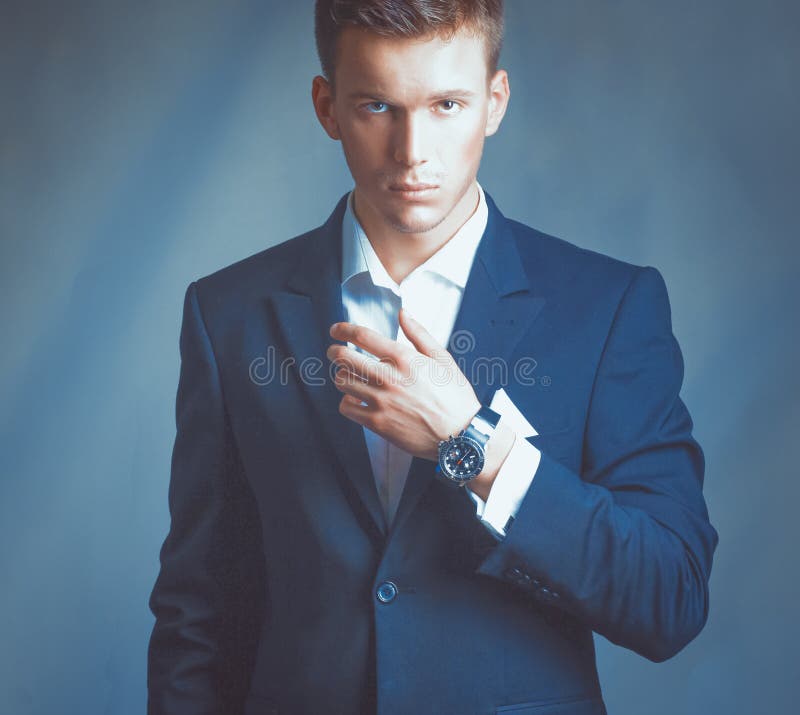Portrait of a Young Executive in Business Suit Stock Image - Image of ...