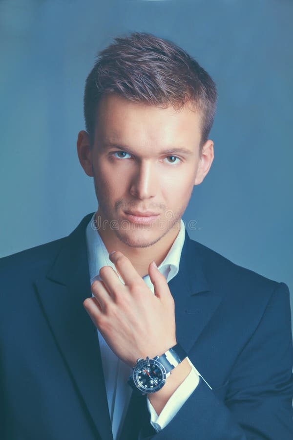 Portrait of a Young Executive in Business Suit Stock Image - Image of ...