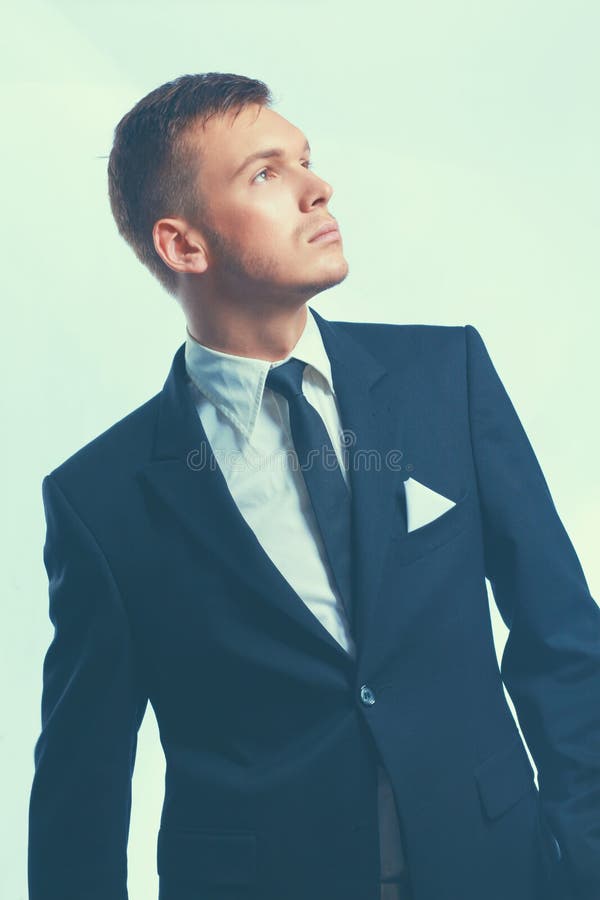 Portrait of a Young Executive in Business Suit Stock Image - Image of ...
