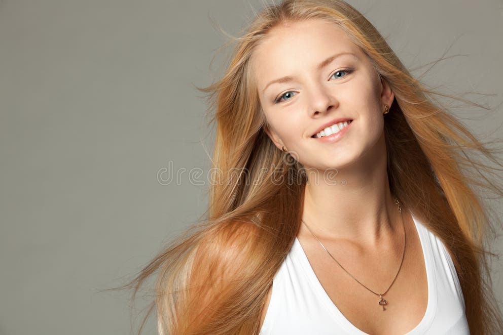 Portrait of Young Female with Copy-space Stock Image - Image of healthy ...