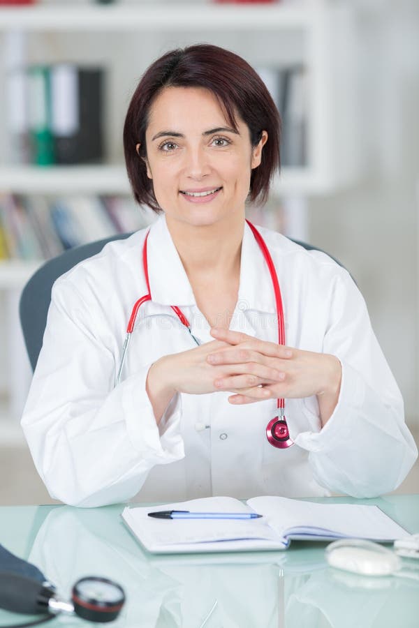 Portrait Young Female Doctor in Office Stock Image - Image of happiness ...