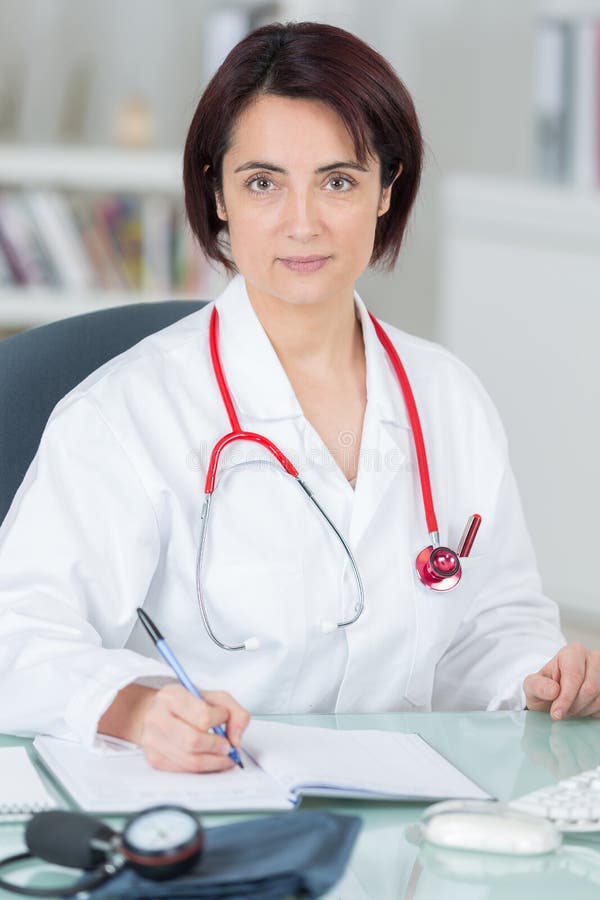 Portrait Young Female Doctor in Office Stock Image - Image of doctor ...