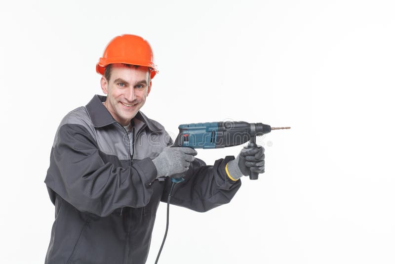 Portrait of Young Foreman in Room Stock Image - Image of isolated, home ...