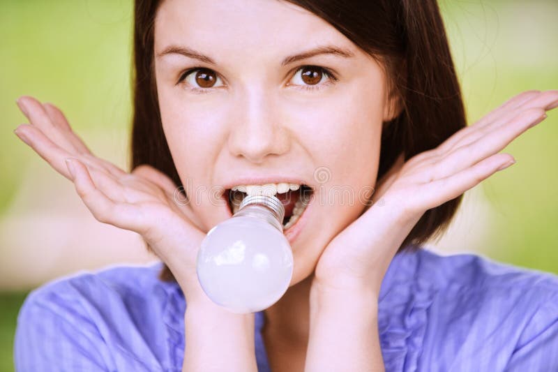 Portrait of Young Funny Woman Stock Photo - Image of economical, light ...