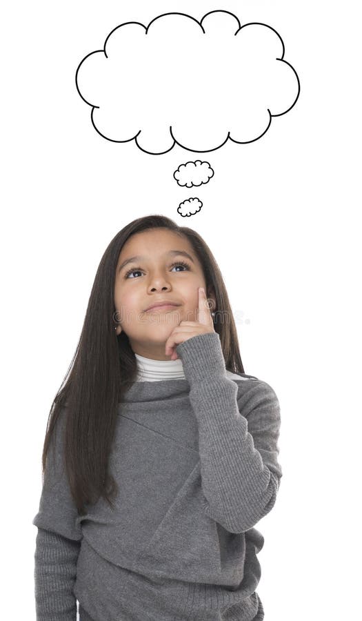 Portrait of Young Girl Thinking Stock Photo - Image of human, face ...