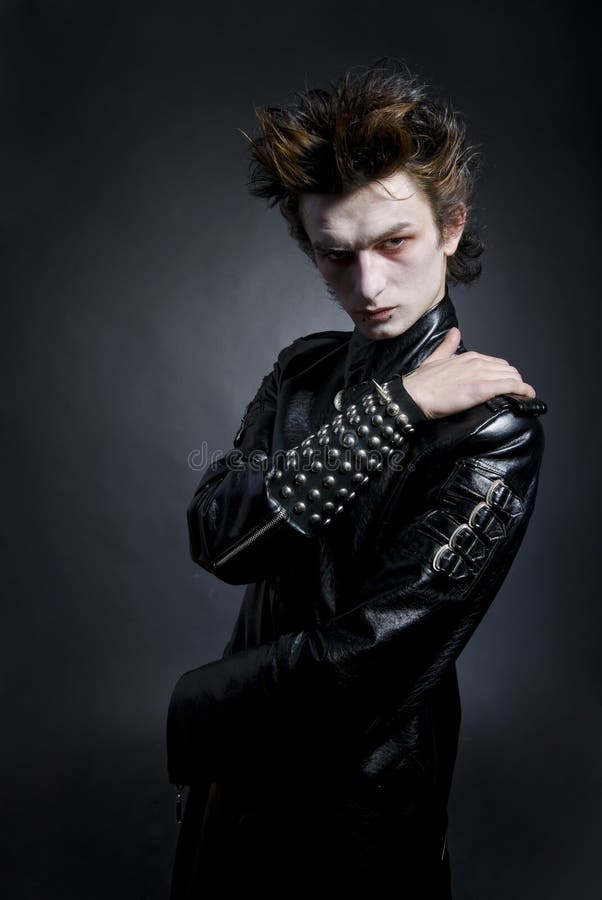 Angry Cyber Goth guy stock photo. Image of long, dreadlocks - 13571204