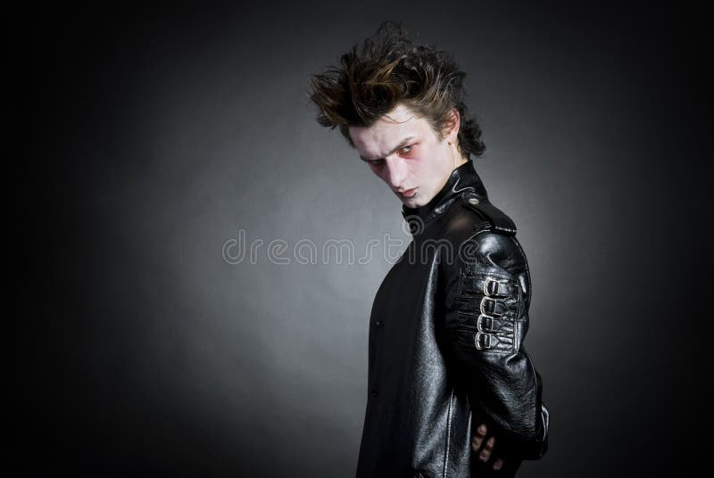 Angry Cyber Goth guy stock photo. Image of long, dreadlocks - 13571204