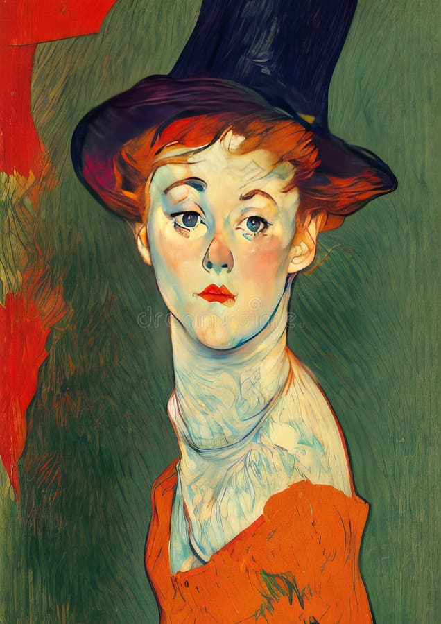 Portrait of a Young Guy in Impressionist Style Stock Illustration ...