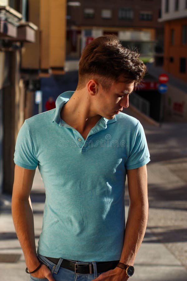 Portrait of Young Guy in the Street Stock Image - Image of adults, male ...