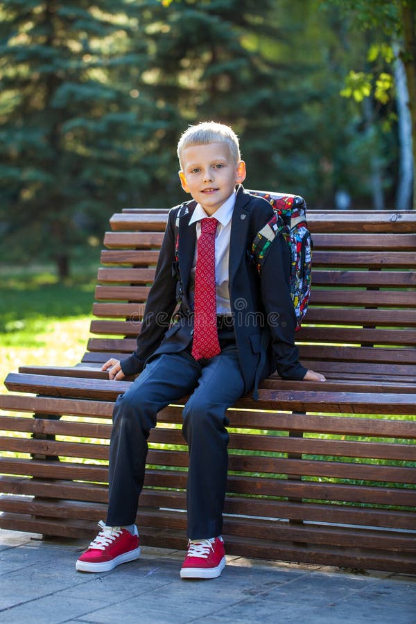 Portrait of a Young Handsome Boy in School Uniform Stock Image - Image ...