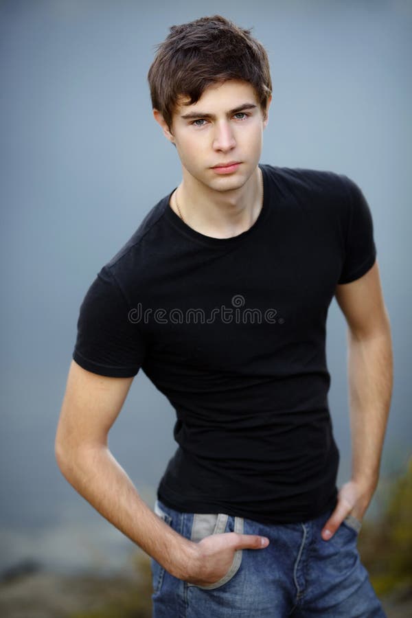 Portrait of a Young Handsome Man Stock Image - Image of expression ... Portrait of a Young Handsome Man Stock Image - Image of expression ...