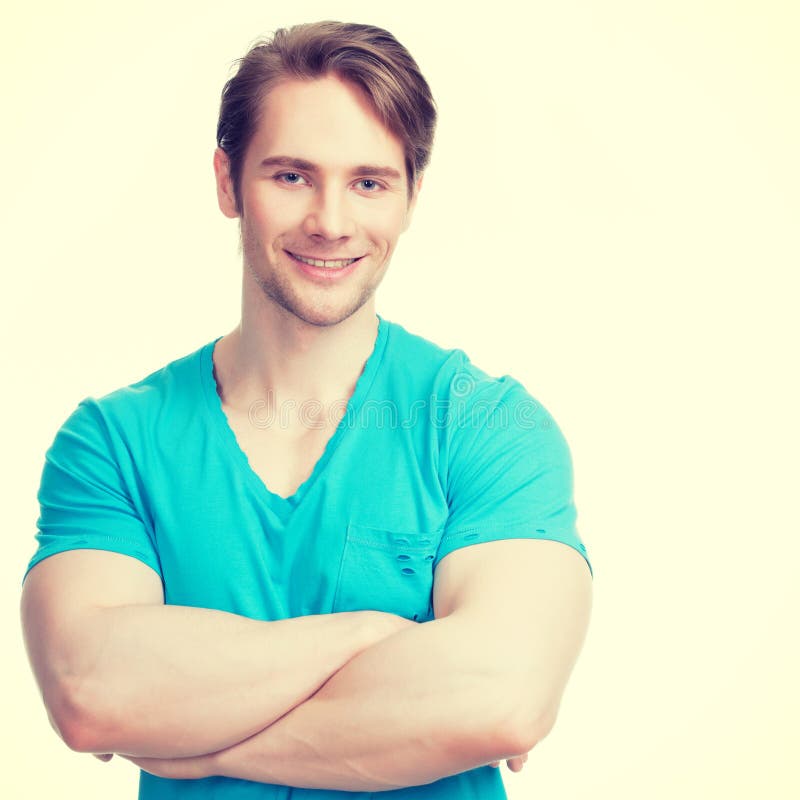 Portrait of Young Happy Man. Stock Photo - Image of healthy, studio ... Portrait of Young Happy Man. Stock Photo - Image of healthy, studio ...