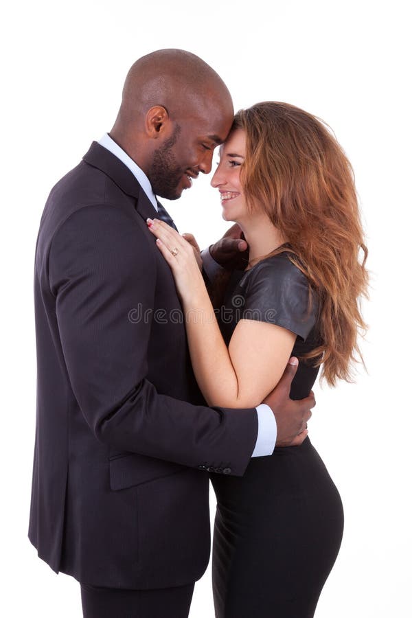 Portrait of a Young Happy Mixed Couple Stock Image - Image of cute ...