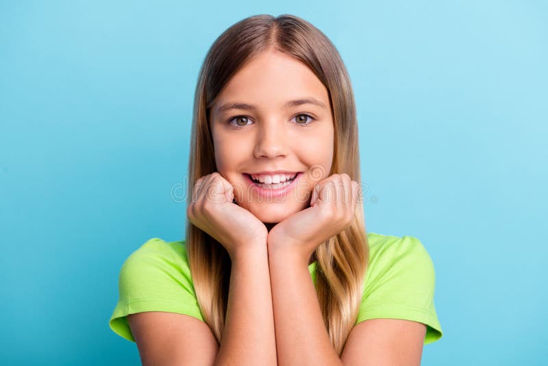 Portrait Of Young Happy Positive Cheerful Smiling Good Mood Girl