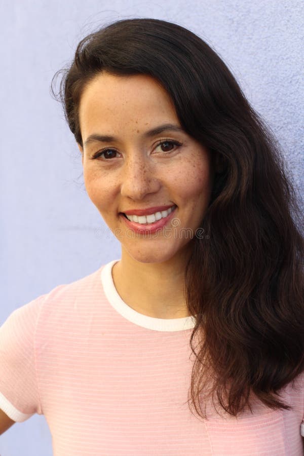 Portrait of a Young Hispanic Female Smiling Stock Image - Image of ...