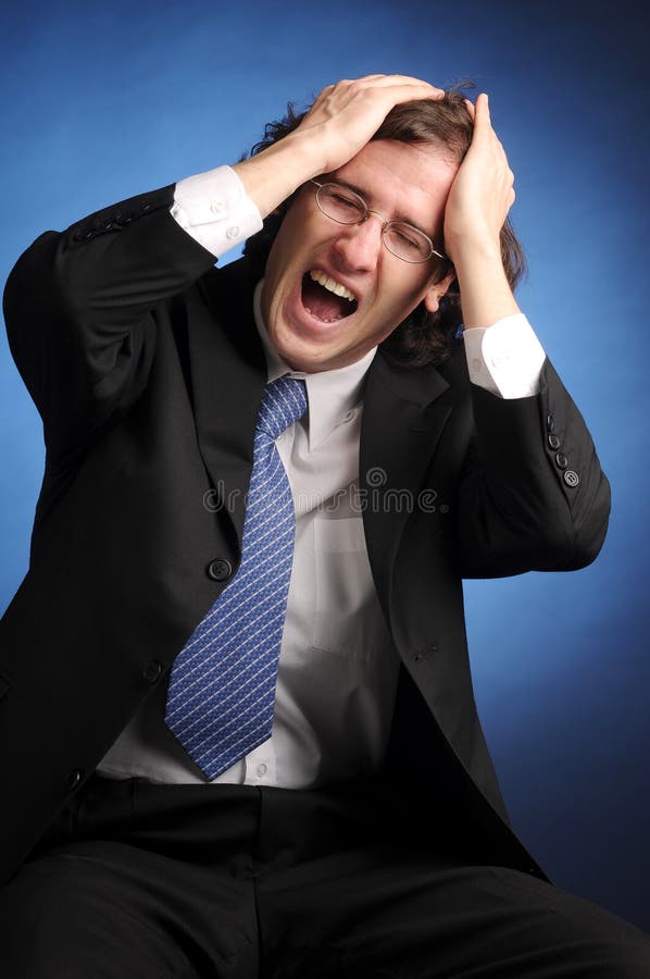 The Portrait of Young Hopeless Businessman Stock Image - Image of ...