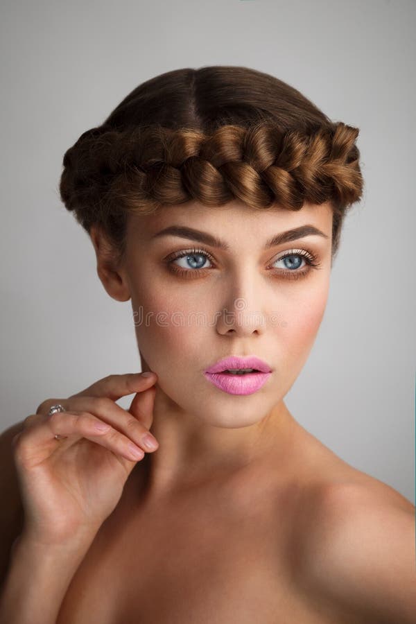 Portrait of a Young Lady with a Braid Stock Image - Image of girl ...