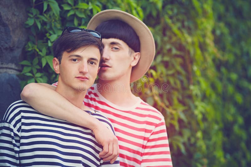 Portrait of Young Male Couple Stock Image - Image of feel, boyfriend ...