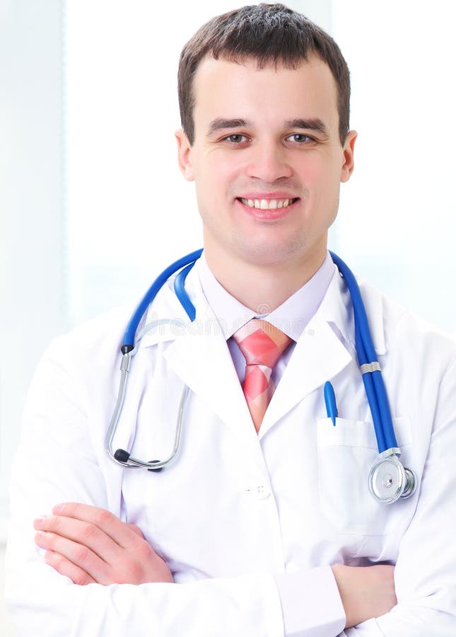 Portrait of Young Male Doctor Stock Photo - Image of office, confident ...