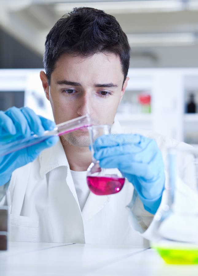 Portrait of a Young Male Researcher Stock Photo - Image of microscope ...