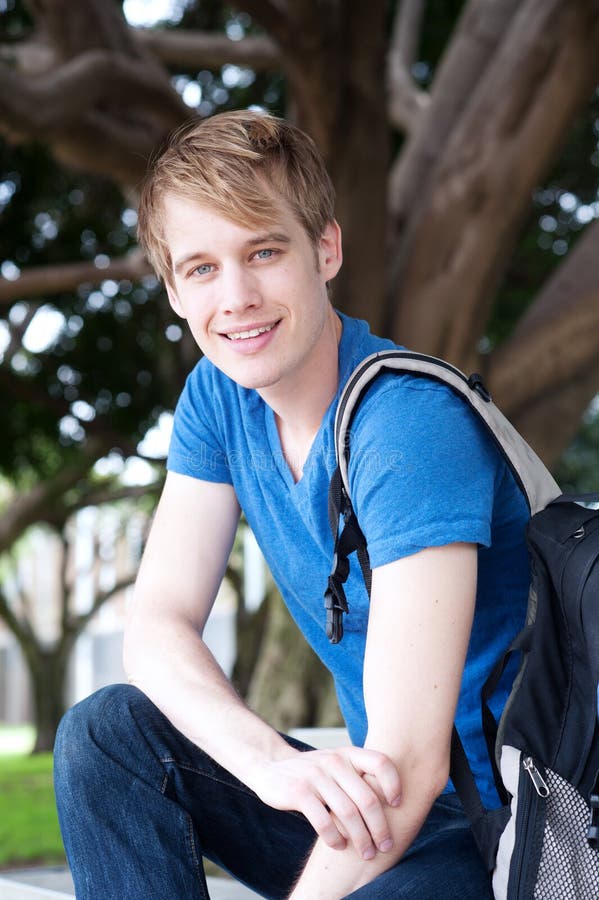 Portrait Of A Young College Student Stock Photo - Image of smile ...