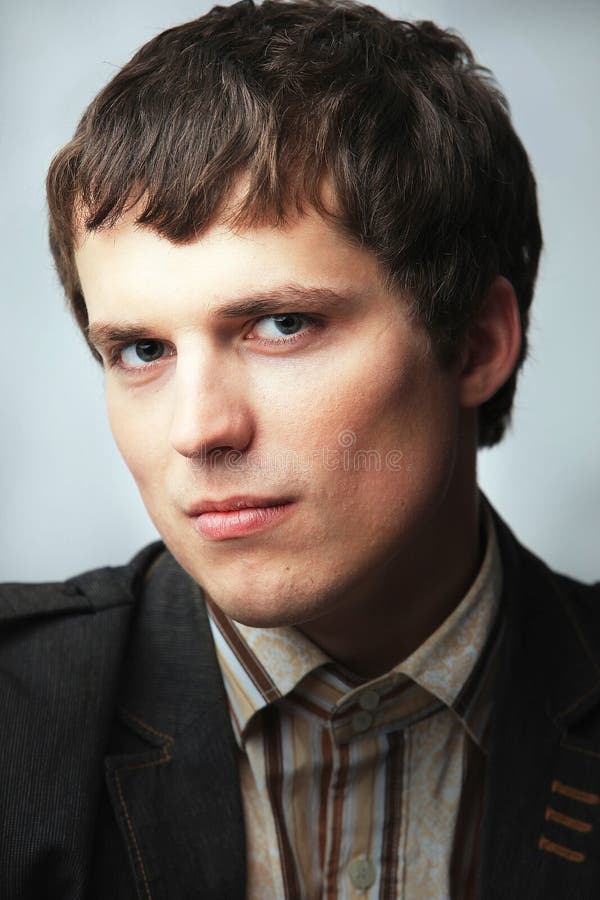 Portrait of young man. stock image. Image of customer - 12388641