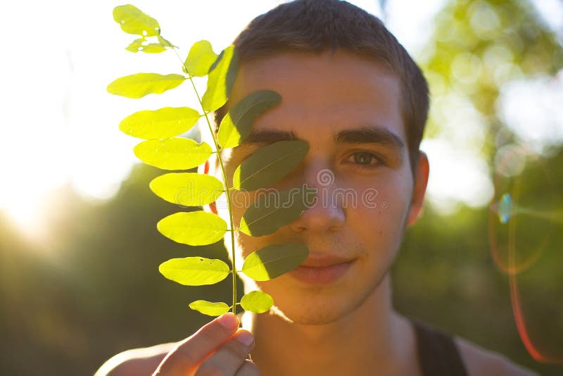 Portrait of a Young Man Backlit Stock Photo - Image of warm, portrait ...