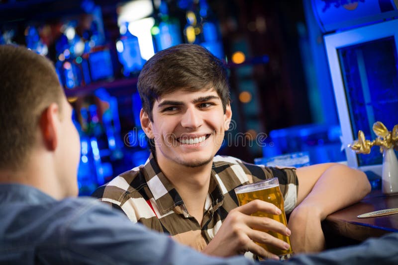 Portrait of a Young Man at the Bar Stock Image - Image of face ...