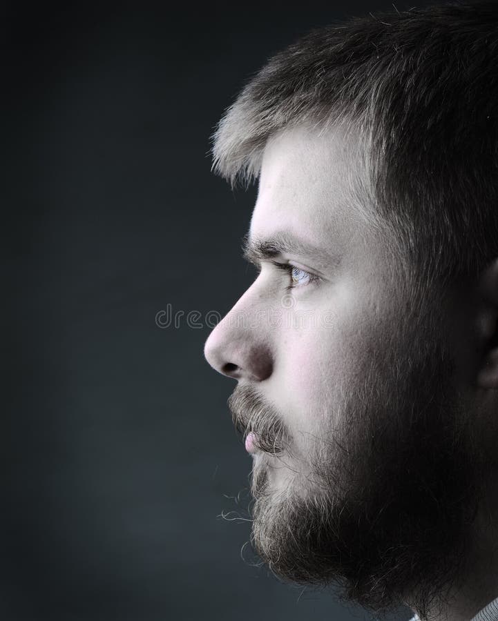 Portrait of Young Man with Beard Stock Photo - Image of dark, memory ...