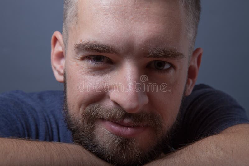 Portrait of a Young Man with a Beard Stock Photo - Image of elegance ...